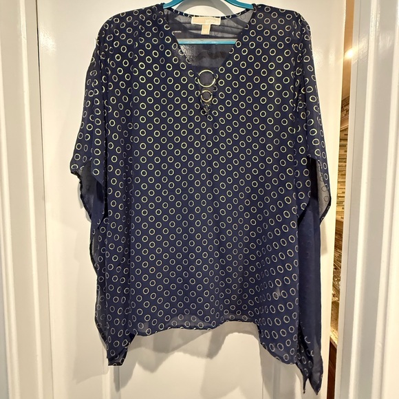 MICHAEL Michael Kors | Tops | Michael Michael Kors Blue 34 Sleeve Boxy ...